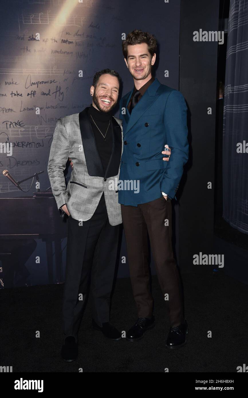 New York, NY, USA. 15th Nov, 2021. Robin de Jesus, Andrew Garfield at ...