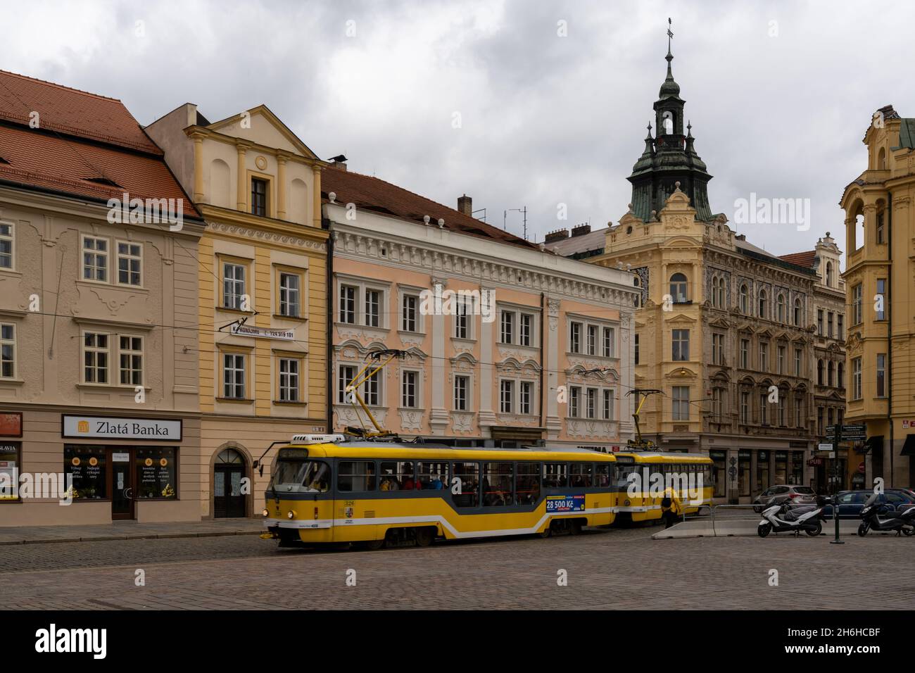 Pilsen, Czech Republic - 24 September, 2021: yellow tram at the ...