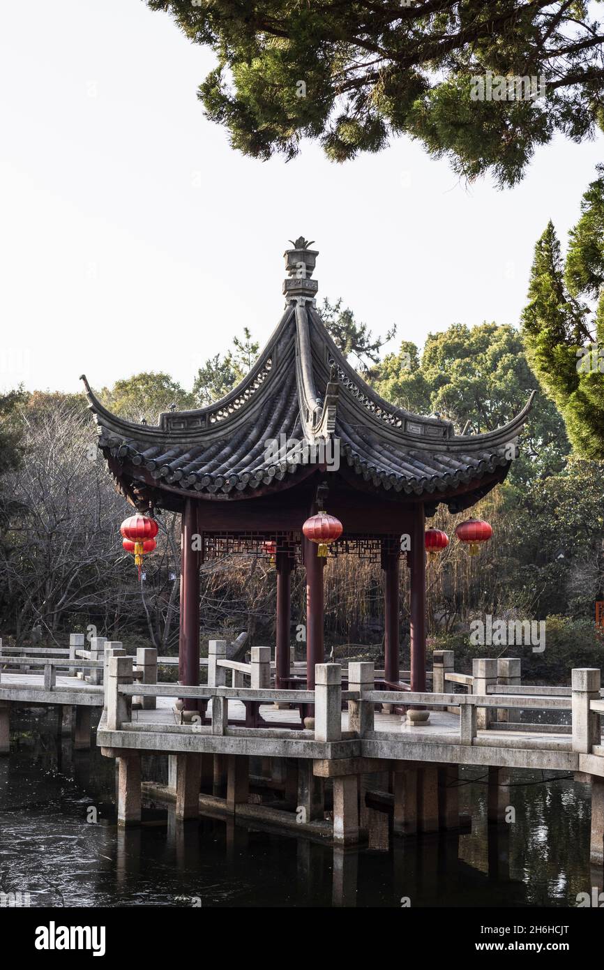 Traditional Chinese pavilion in a park Stock Photo - Alamy