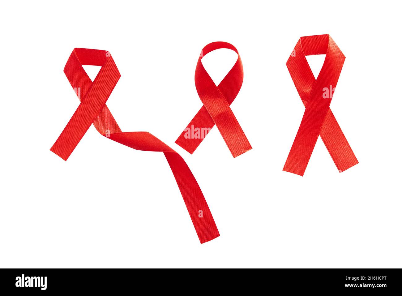 Red ribbon with white background. Hiv Aids ribbon awareness Stock Photo ...