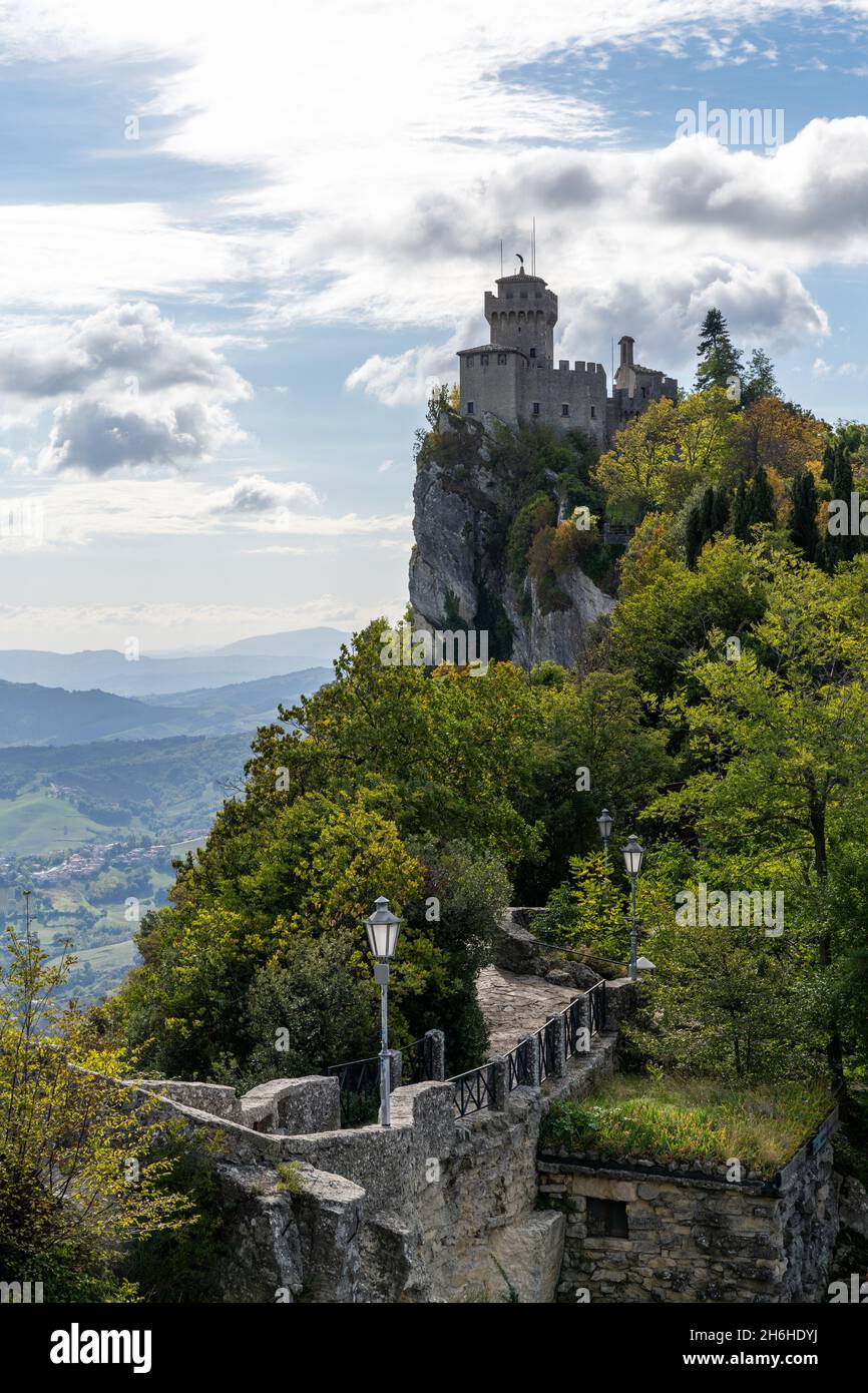 San Marino, San Marino - 14 October, 2021: the Rocca della Guaita ...