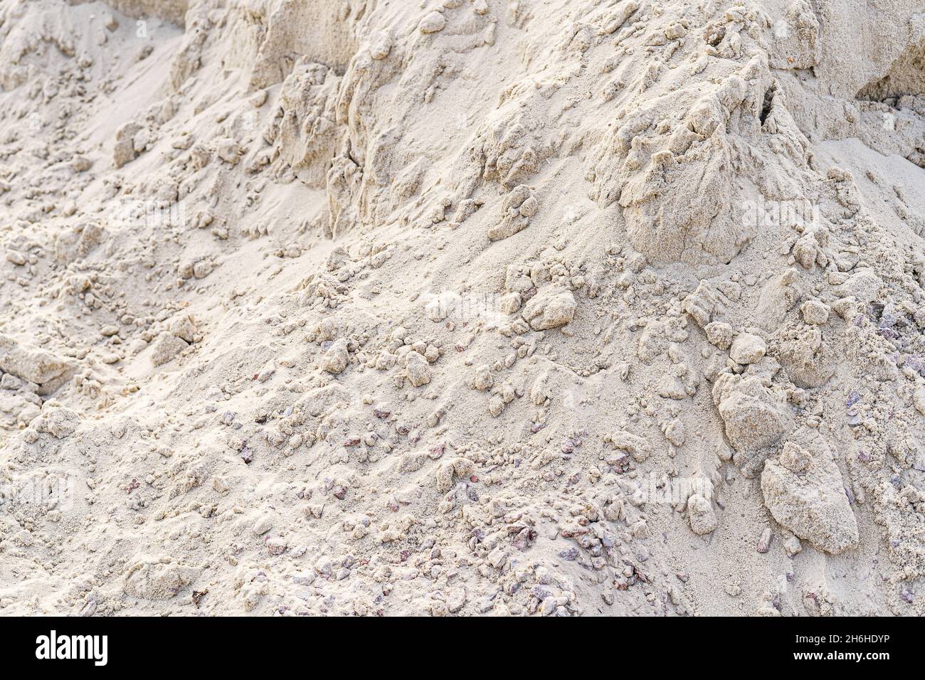 Construction sand for the manufacture of concrete mortar Stock Photo ...