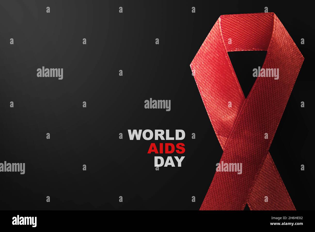 Red ribbon with a black background. Hiv Aids ribbon awareness Stock ...