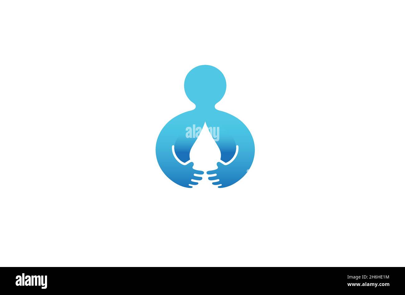 Creative Happy Abstract Person Holding Blue Drop Logo Design Symbol ...