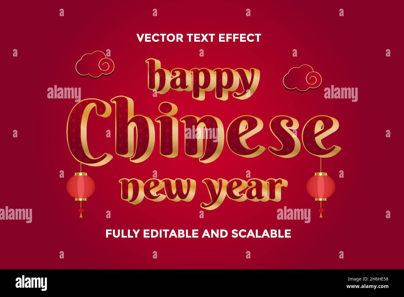 chinese new year vector text effect editablechinese new year vector ...