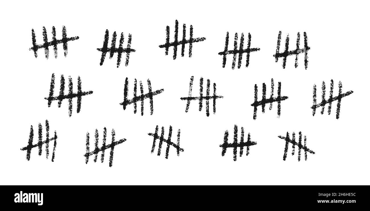Tally marks. Hand drawn lines or sticks sorted by four and crossed out ... Tally marks. Hand drawn lines or sticks sorted by four and crossed out ...