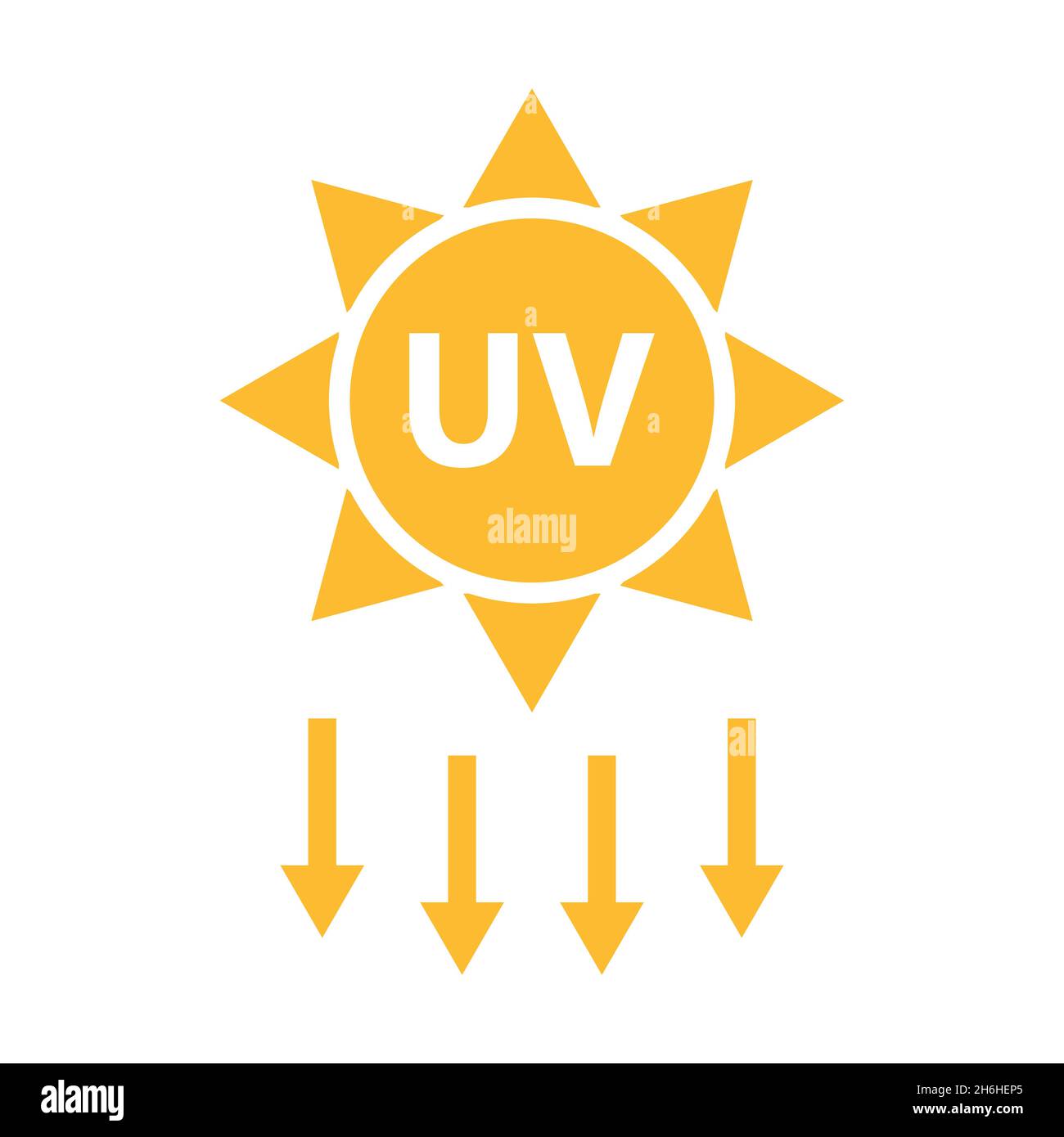 UV radiation icon vector solar ultraviolet light symbol for graphic ...
