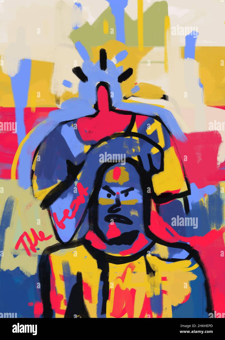 Absurd character in thick black line and a character in portrait not ...