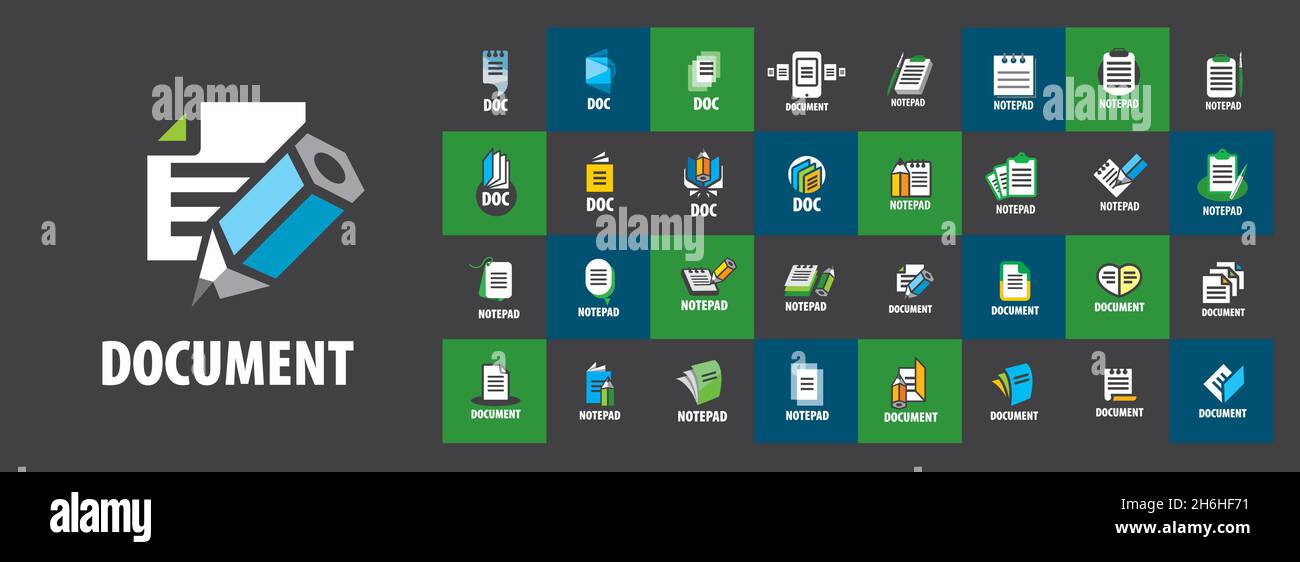 A set of vector icons with the image of a notepad for writing Stock ...