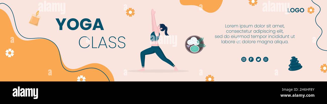 Yoga and Meditation Header Cover Editable of Square Background Suitable ...