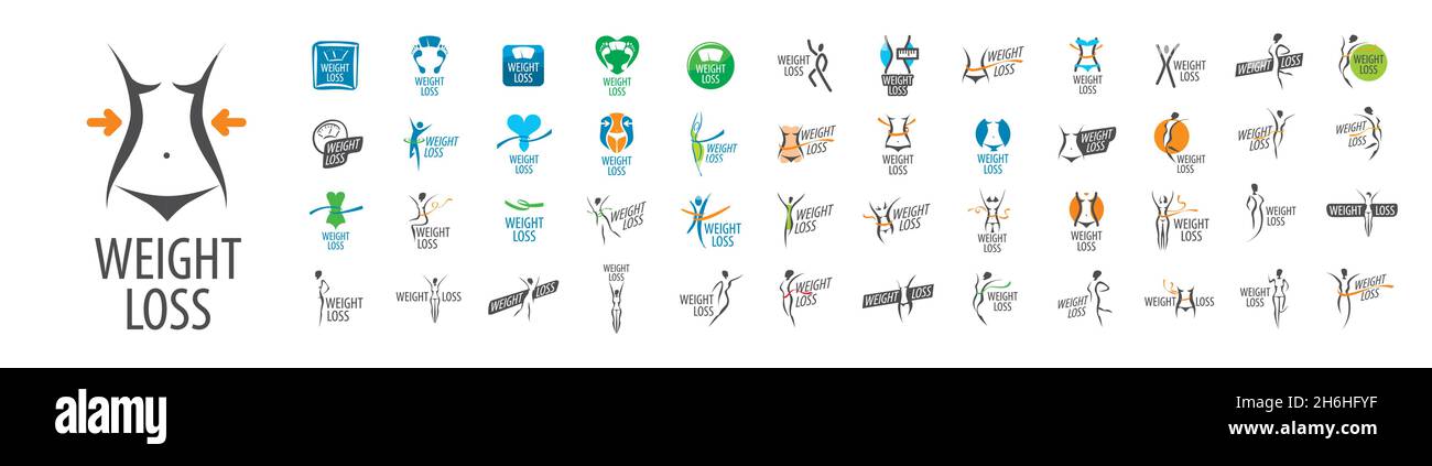 Set of vector Weight Loss logos on a white background Stock Vector ...
