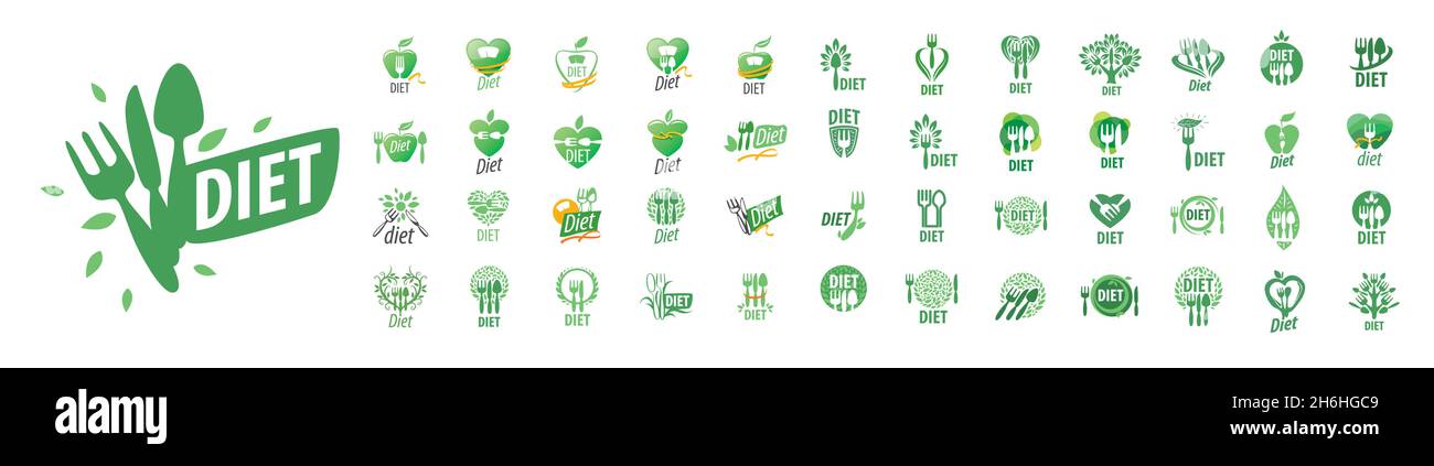 A set of vector Diet logos on a white background Stock Vector Image ...