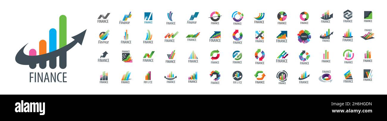 A set of vector Finance logos on a white background Stock Vector Image ...