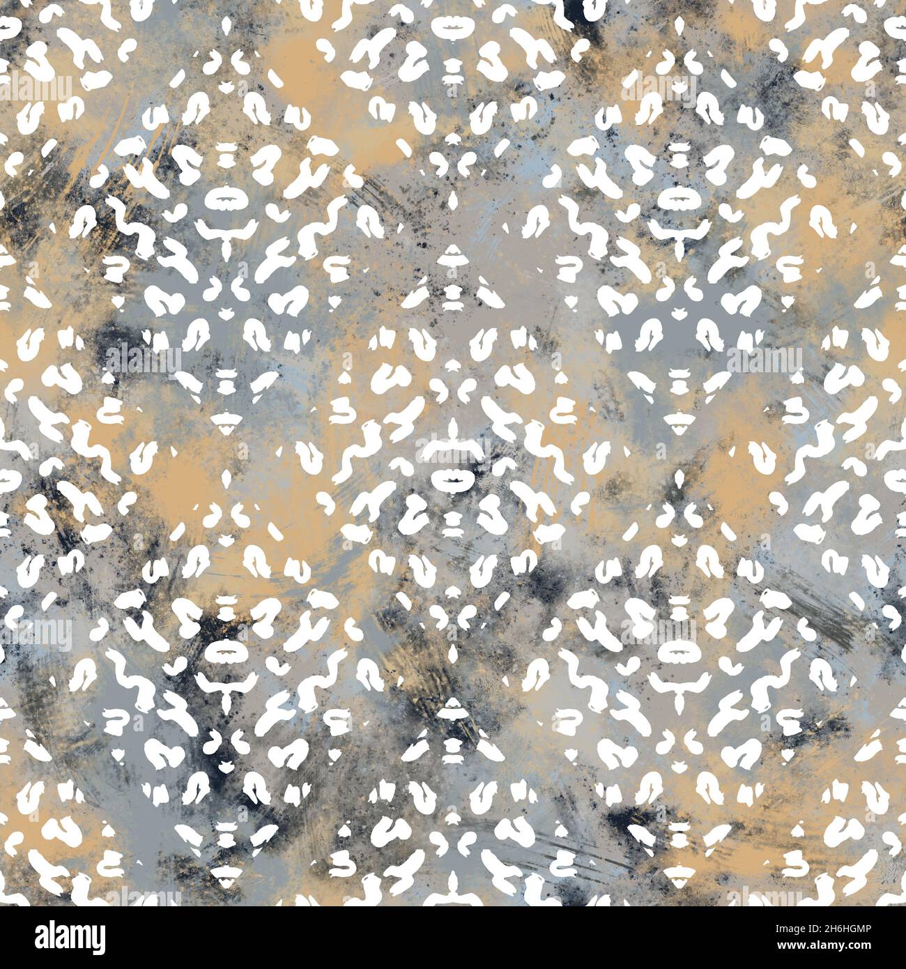 Seamless neutral tan and white distressed grungy motif surface pattern ...