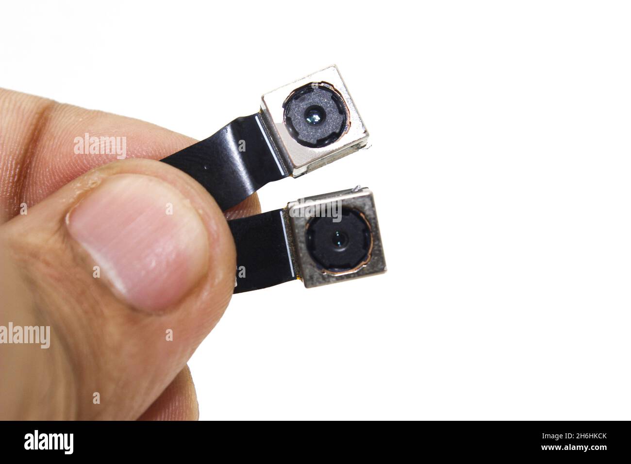Mobile camera on white background with selective focus Stock Photo - Alamy