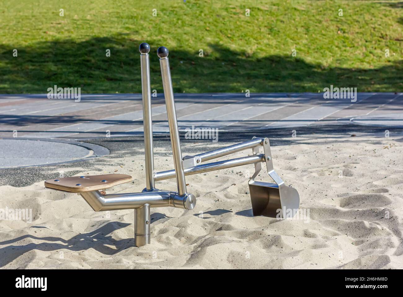 Playground. Children's sandbox. Children's excavator. Public space ...