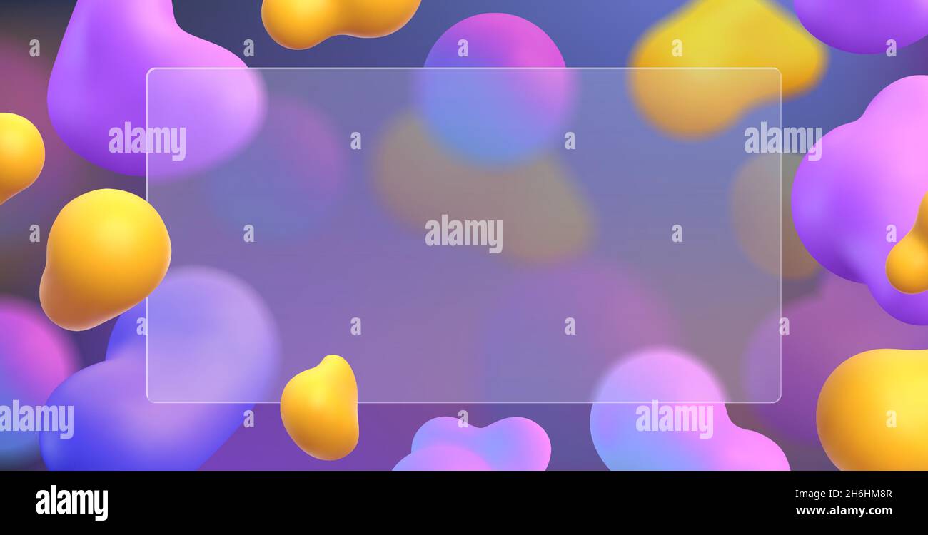 3d glassmorphism background template with blur fluid colorful blobs ...