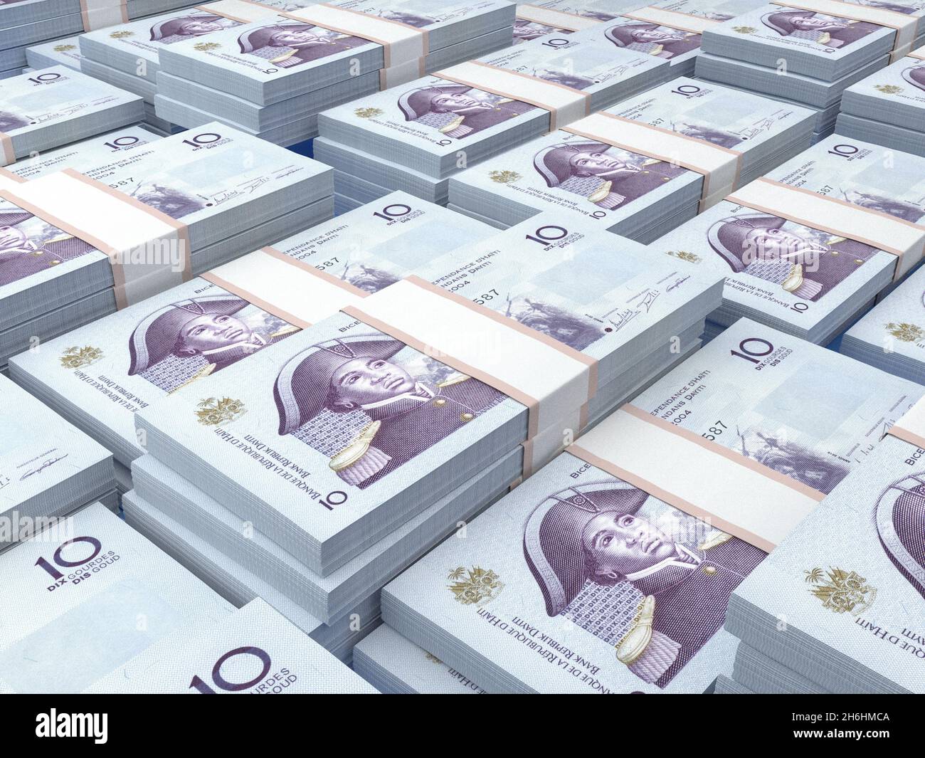 Money of Haiti. Gourde bills. HTG banknotes. 10 Haitian. Business ...