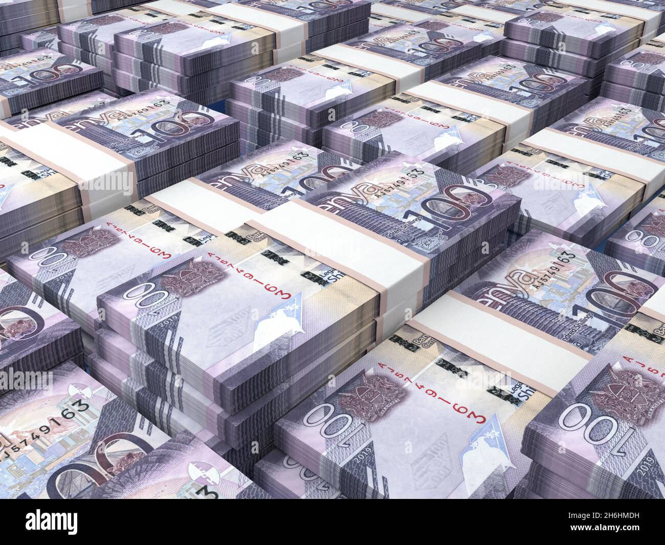 Money of Kenya. Kenyan shilling bills. KES banknotes. 100 shillings ...