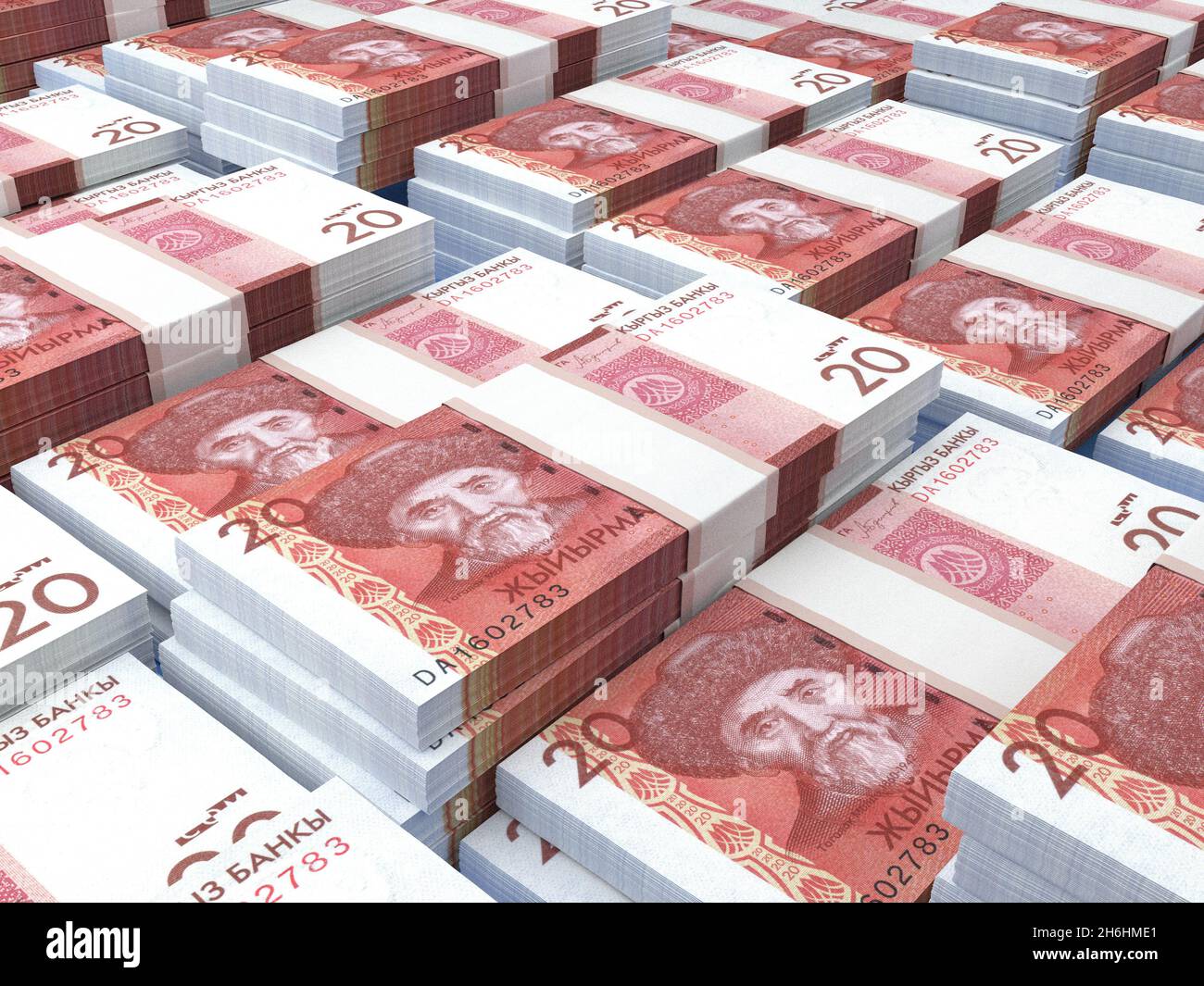 Money of Kyrgyzstan. Som bills. KGS banknotes. 20 Kirghiz. Business ...