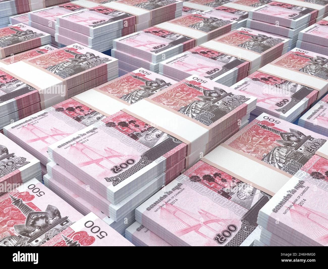 Money of Cambodia. Riels bills. KHR banknotes. 500 Khmer. Business ...