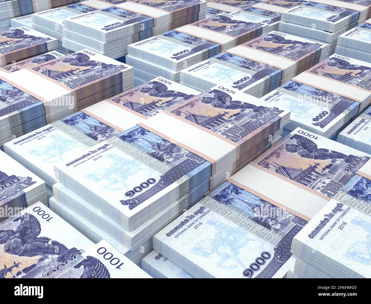 Money of Cambodia. Riels bills. KHR banknotes. 1000 Khmer. Business ...