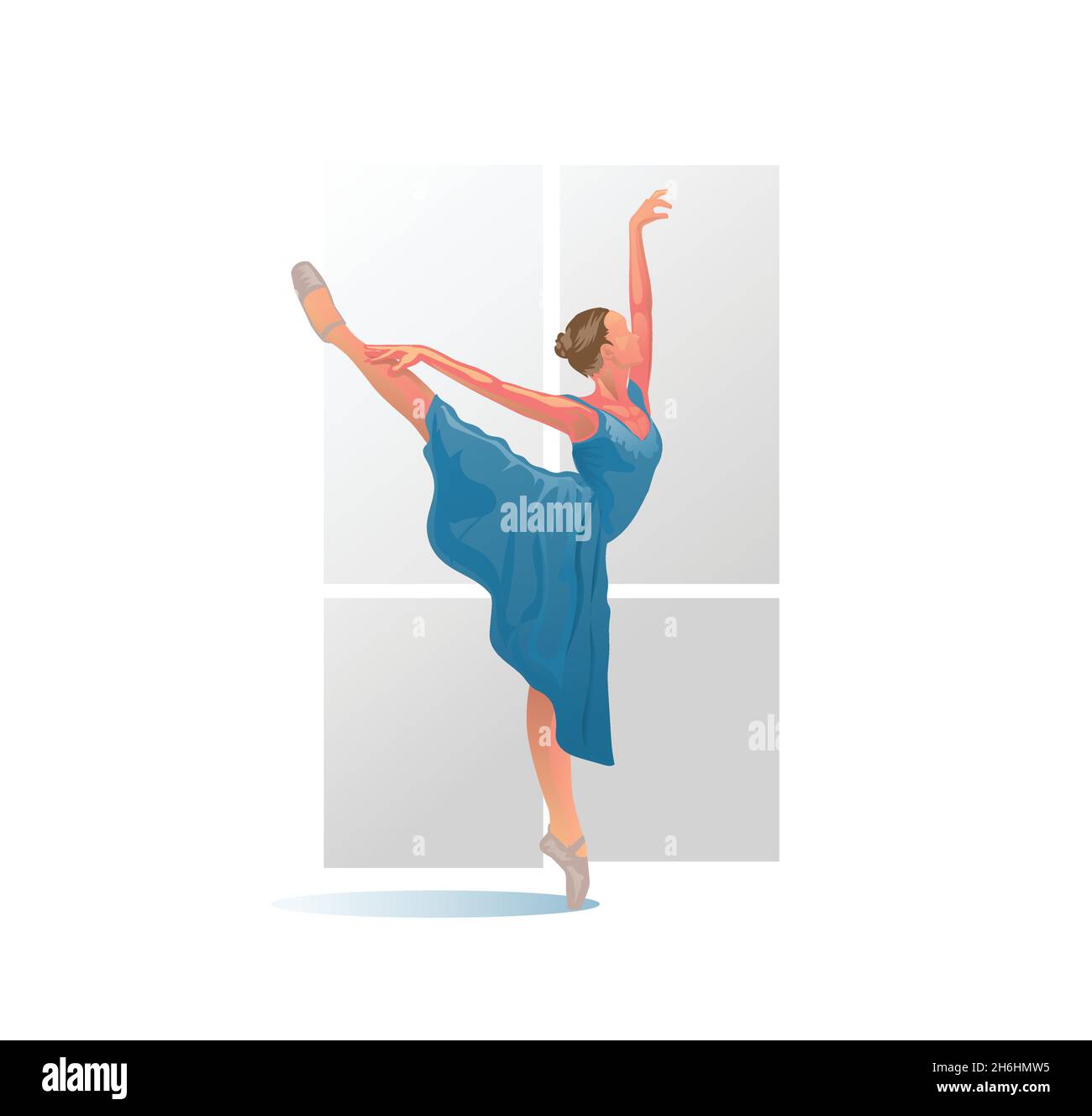 Stylized of ballerina in dancer vector illustration Stock Vector Image ...