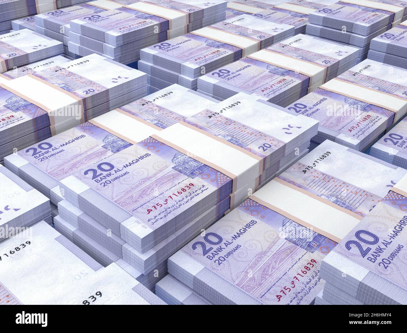 Money of Morocco. Dirham bills. MAD banknotes. 20 Arabic. Business ...