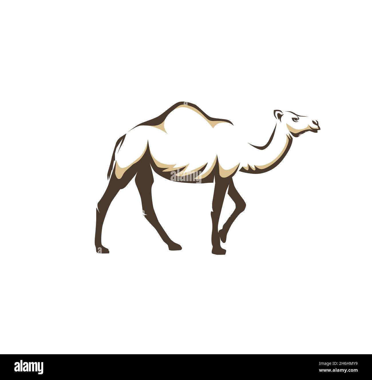 illustration of arabic camel animal on white background vector Stock ...