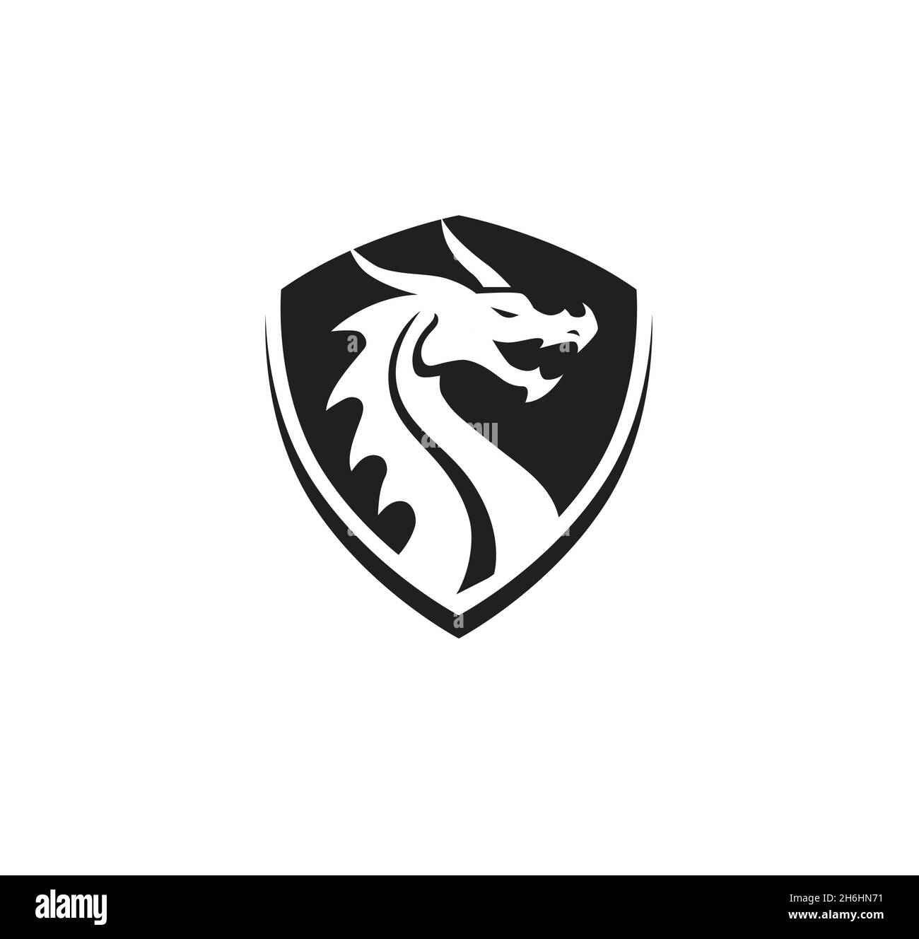 abstract simple dragon shield monogram logo vector Stock Vector Image ...