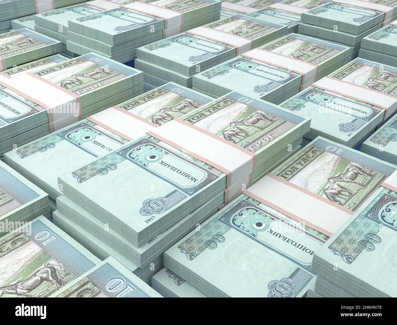 Money of Mongolia. Mongolian tugrik bills. MNT banknotes. 10 togrog ...