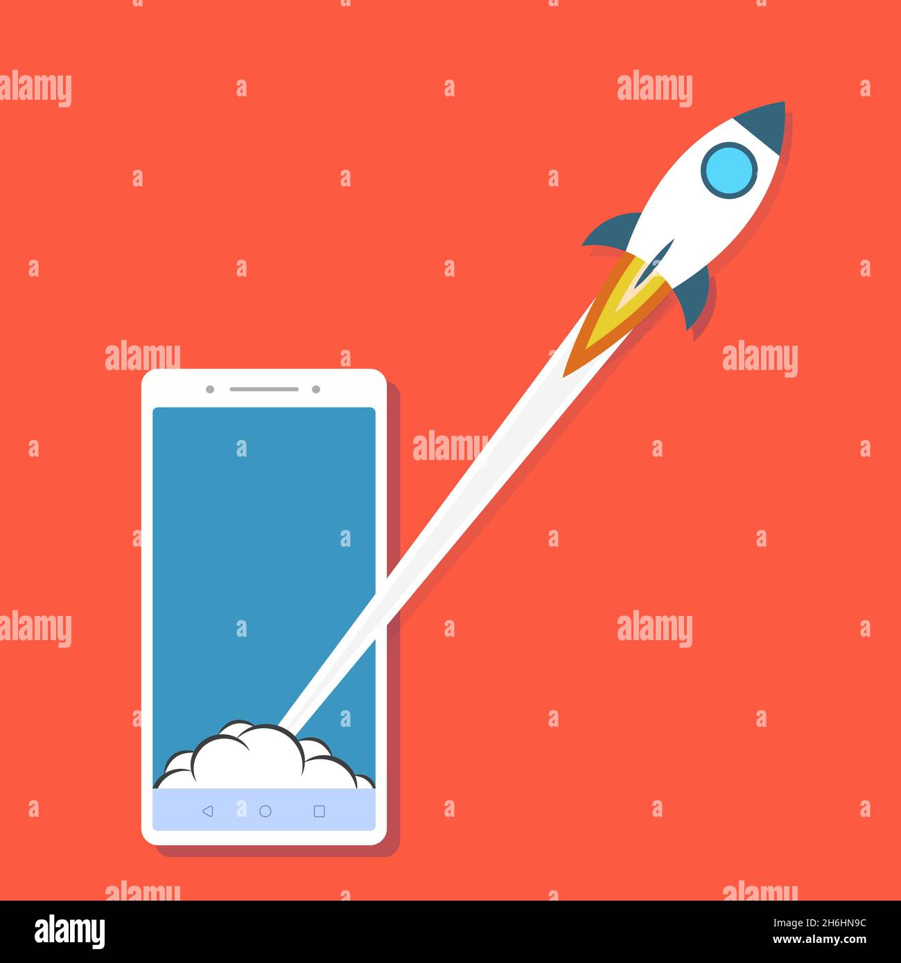 Launch rocket button icon concept hi-res stock photography and images ...