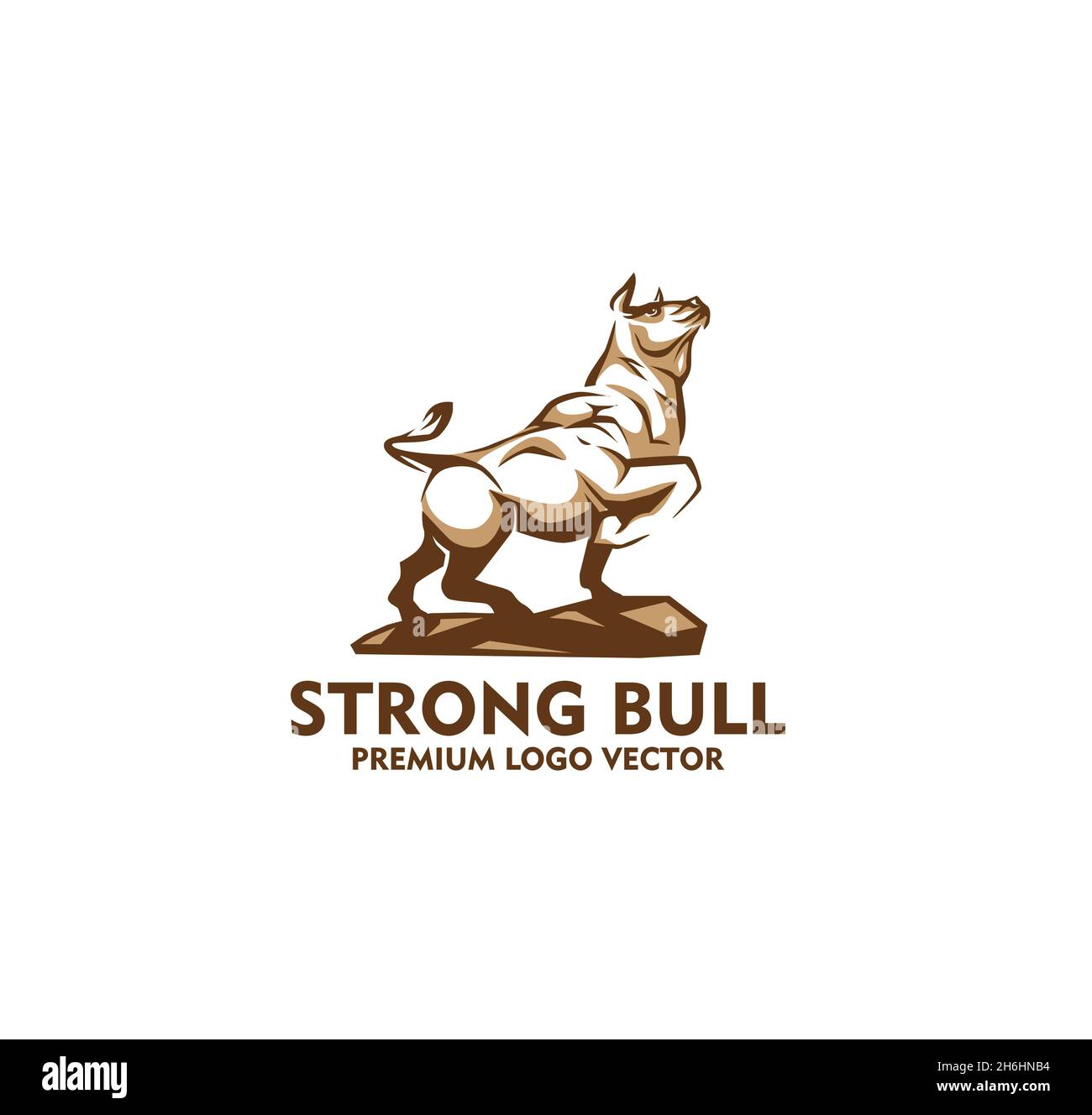 bull stand logo illustration design simple modern vector Stock Vector ...