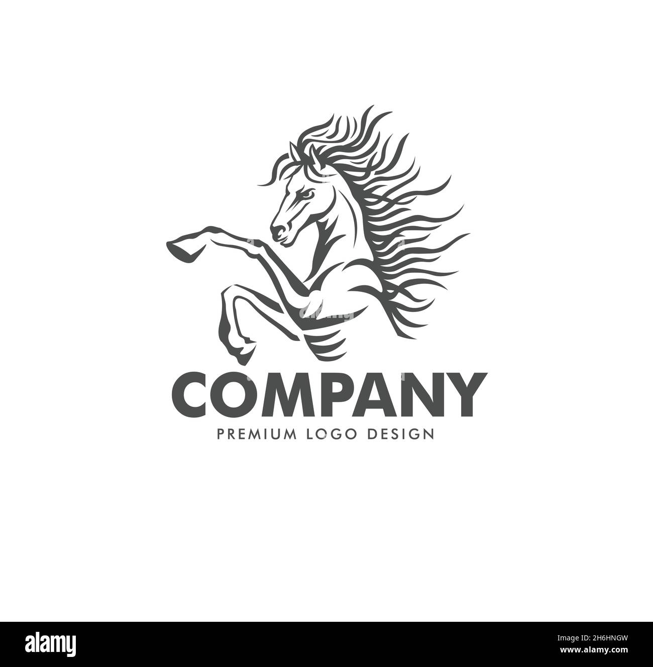 illustration of simple horse head on white background vector Stock ...
