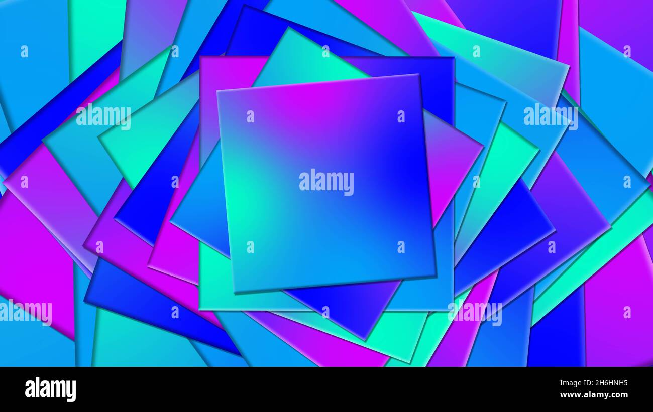 Abstract design of graphic elements - square shapes in rotation on ...