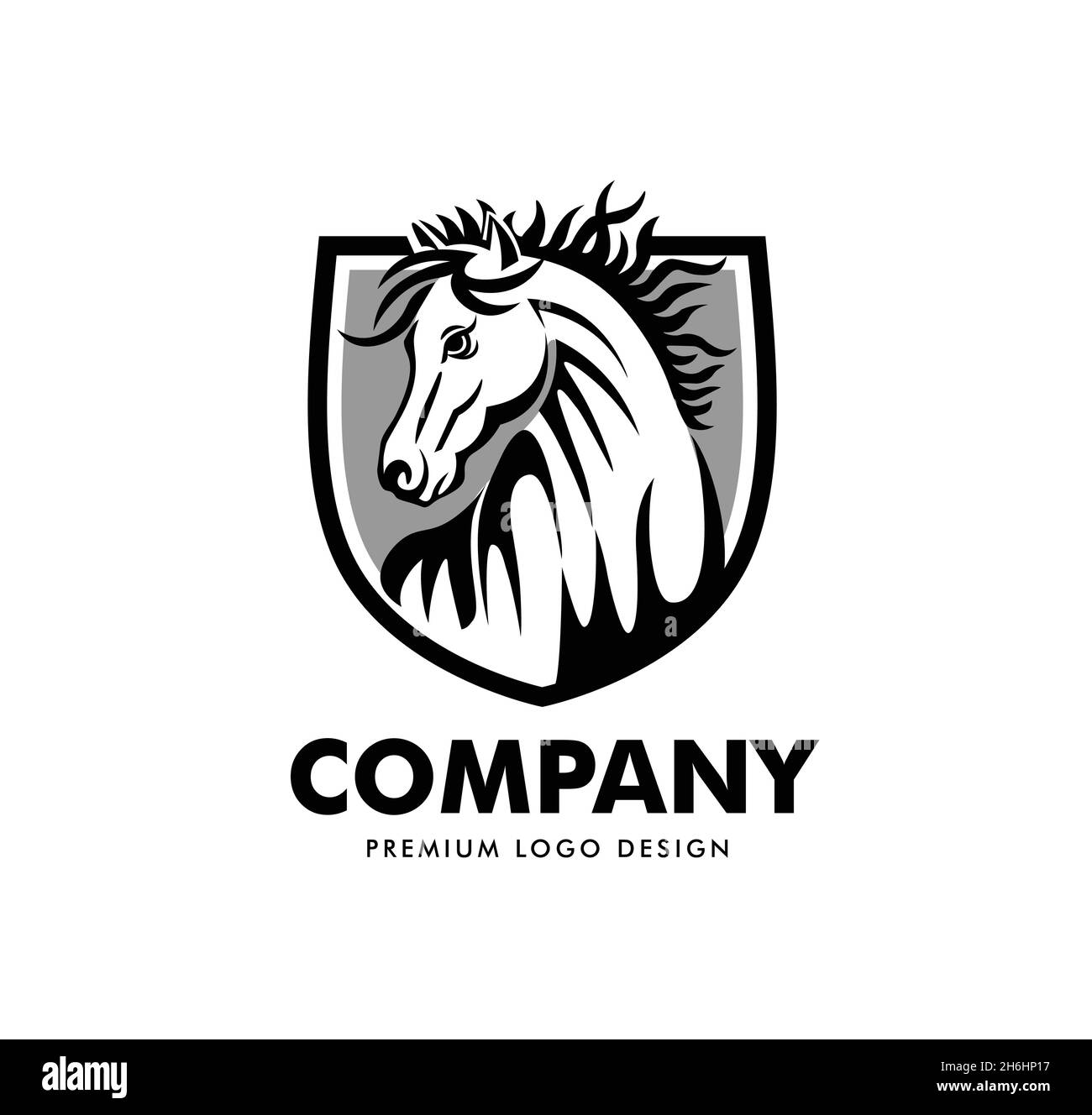 illustration of simple horse head on white background vector Stock ...