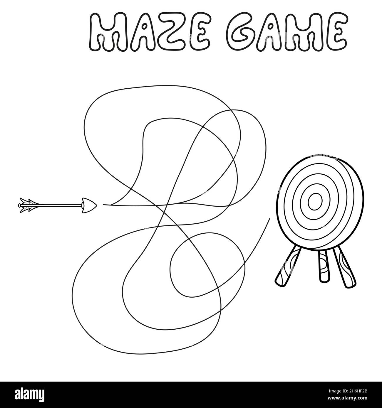 Maze puzzle game for children. Outline maze or labyrinth. Find path ...