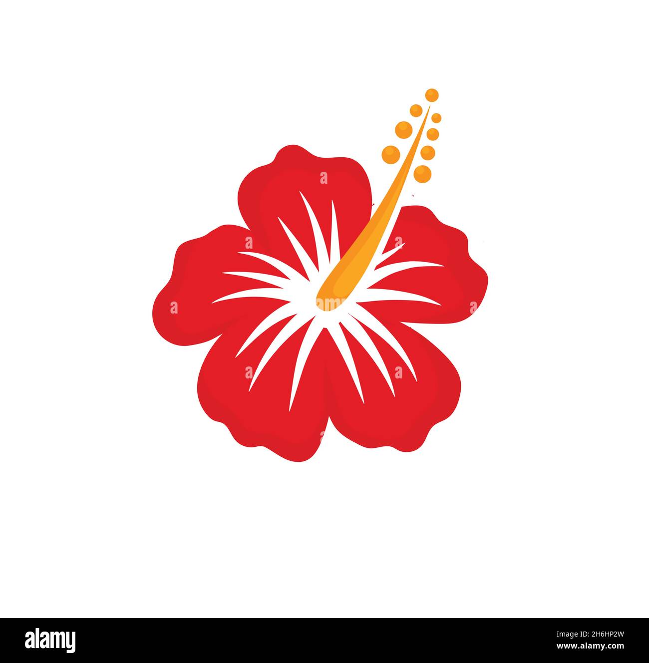 Illustration of Hibiscus Red Tropical Flower with Large Petals Vector ...