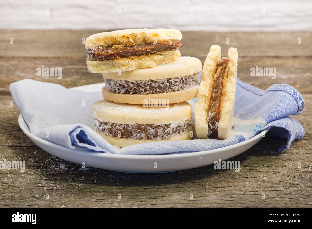 alfajores delicious traditional argentine sandwich cookies Stock Photo ...