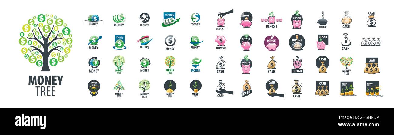 A set of vector coin logos on a white background Stock Vector Image ...