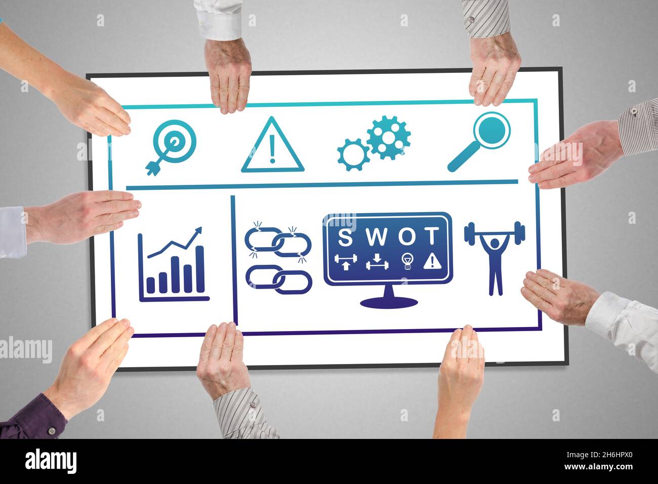 Swot concept on a whiteboard held by hands Stock Photo - Alamy