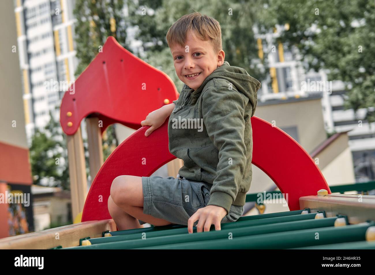 Boy and girl active park parent hi-res stock photography and images - Alamy