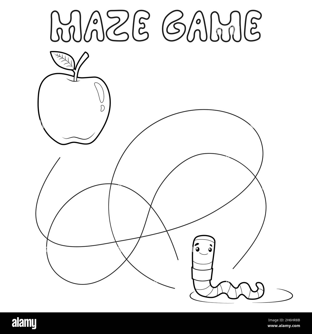 Maze puzzle game for children. Outline maze or labyrinth. Find path ...