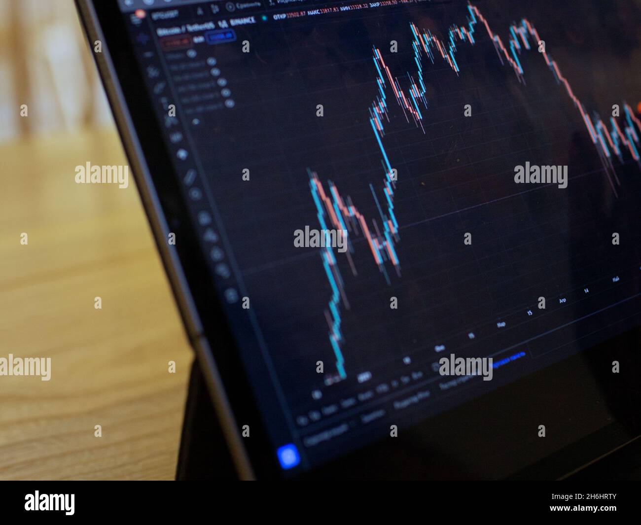 bitcoin traders chart. bali Stock Photo - Alamy