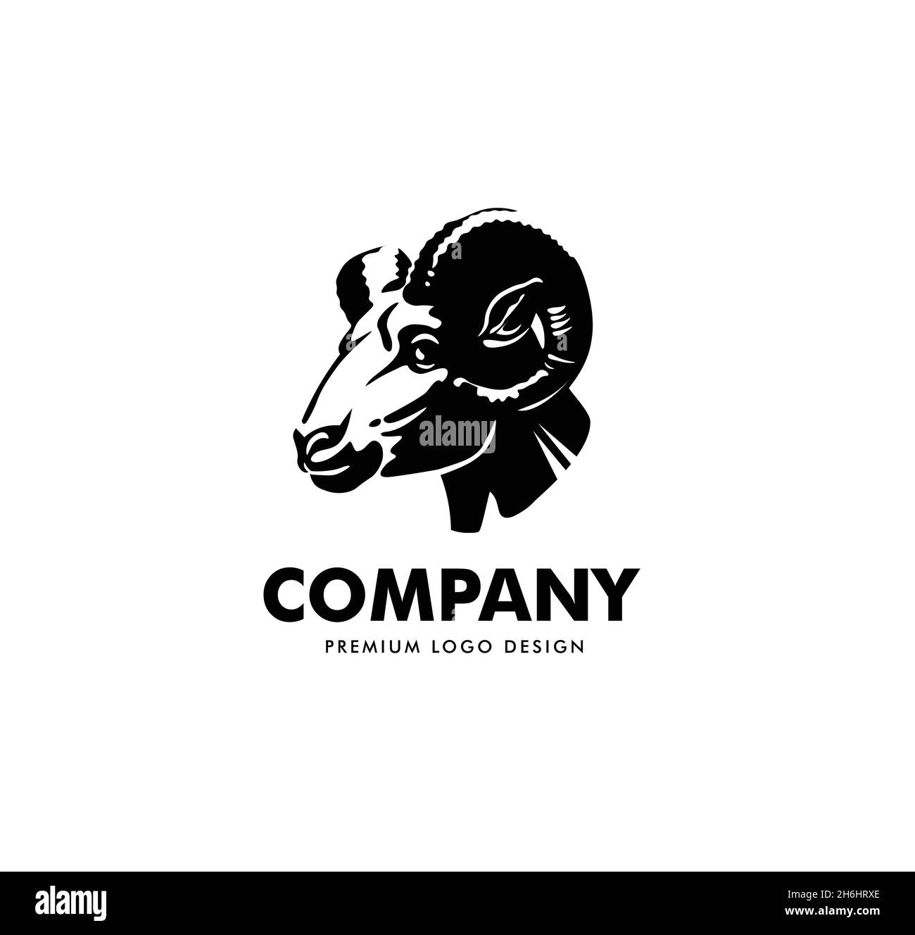 illustration of ram head animal on white background vector Stock Vector ...