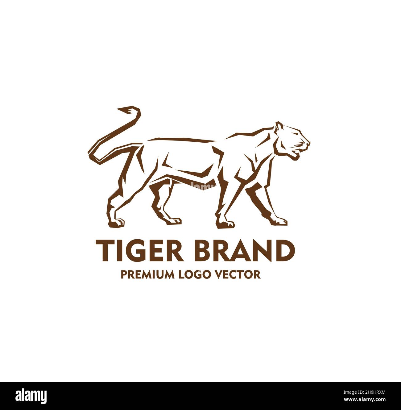 simple and stylized tiger standing poses logo vector Stock Vector Image ...