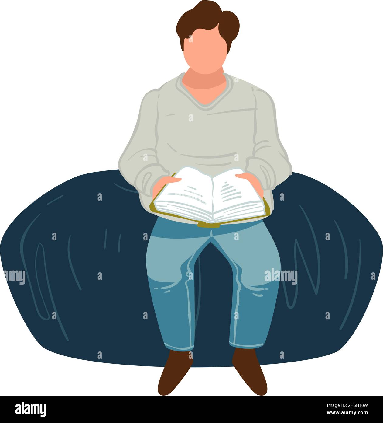 Man reading interesting book Stock Vector Images - Alamy