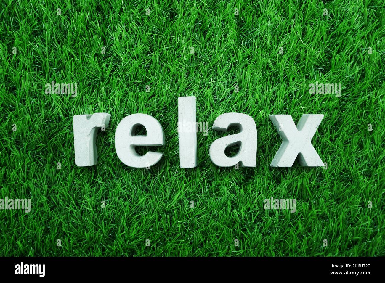 Relax made from concrete alphabet Stock Photo - Alamy