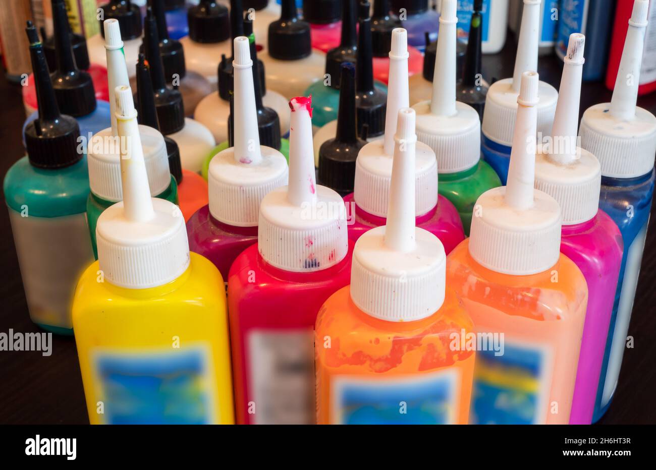 Different colors for handicrafts in school Stock Photo - Alamy