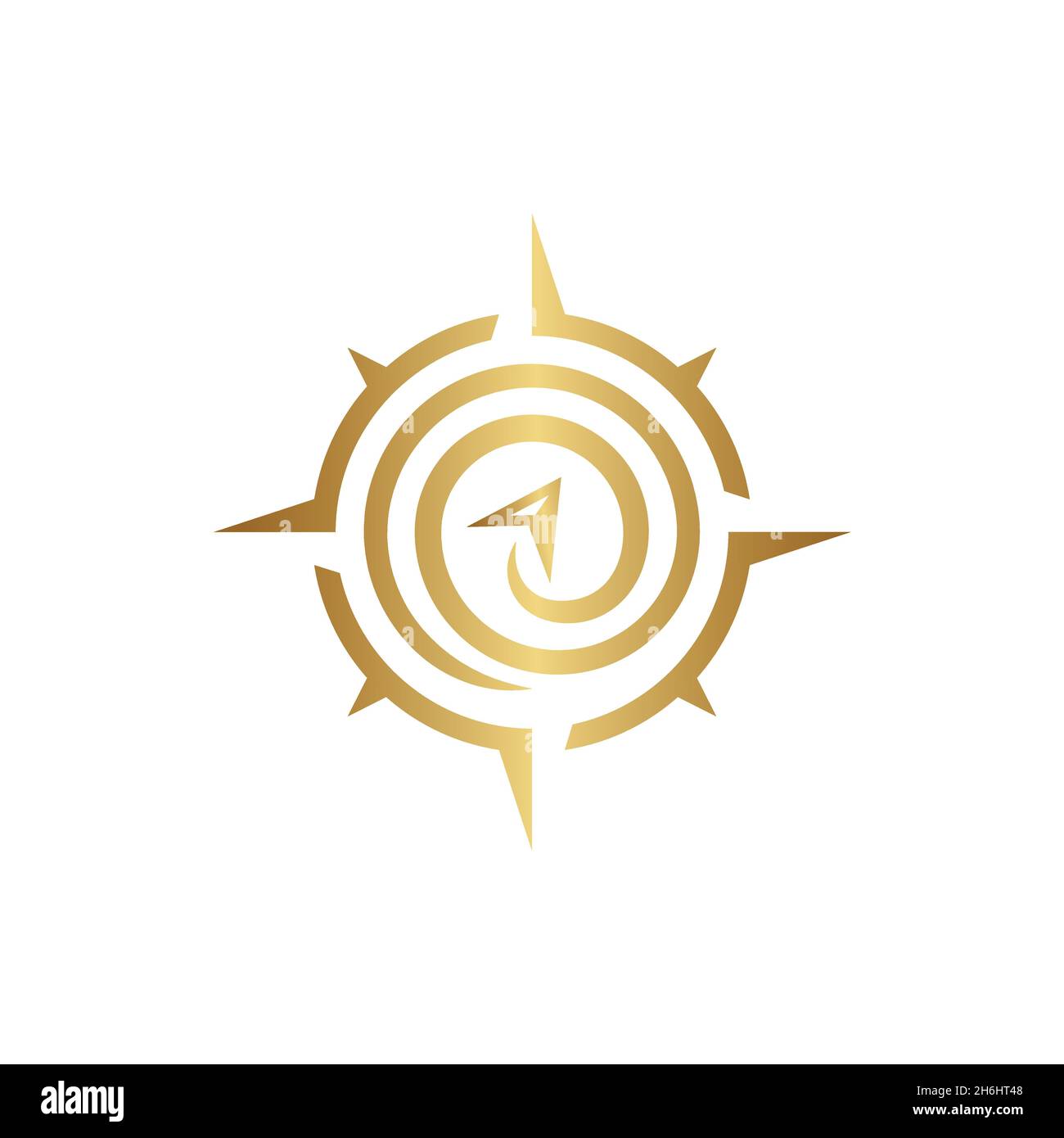 vector design. logo created from compass logo concept idea with gold ...
